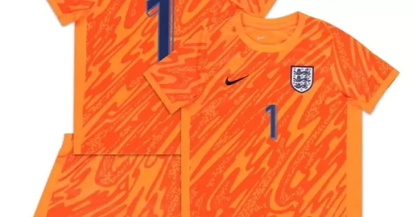England Pickford 1 Torwart Trikot Euro 2024 für Kinder Orange